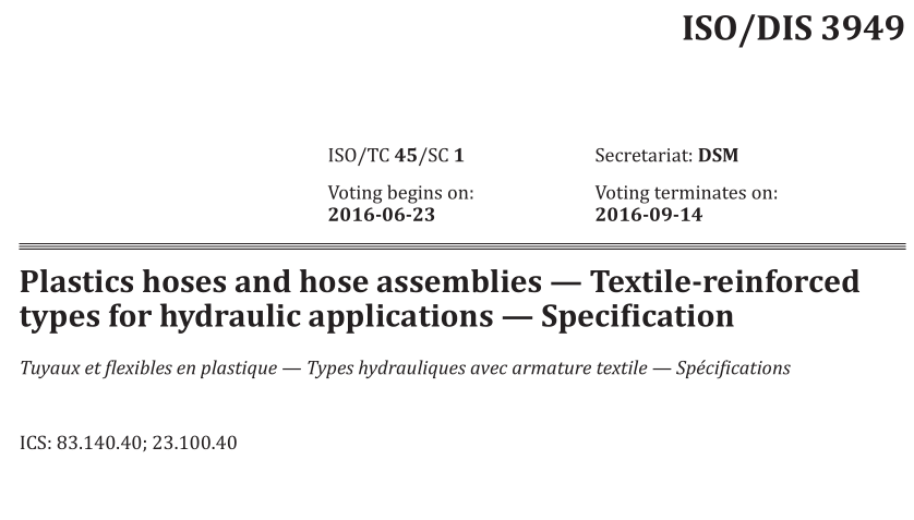 ISO 3949 hose assemblies textile reinforced type standard - Knowledge ...